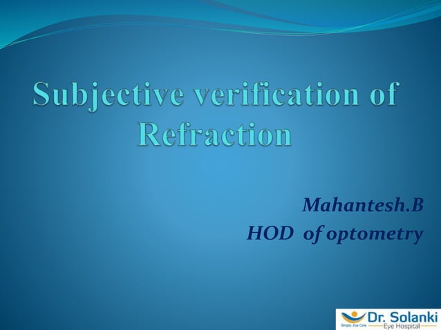 subjective verification of refraction | PPT