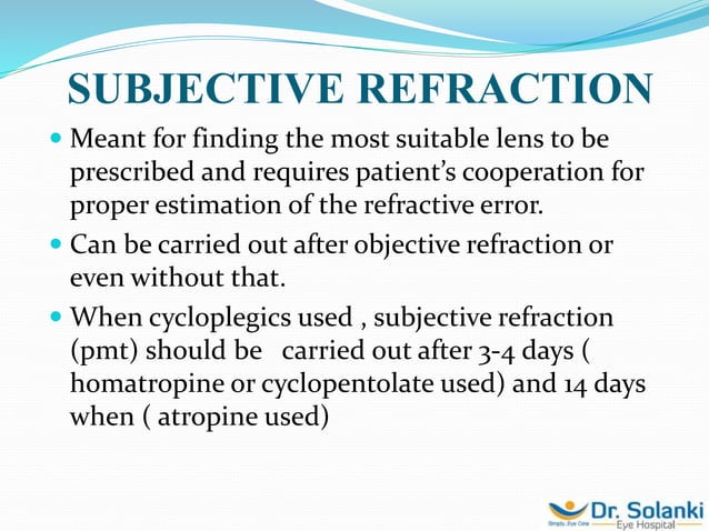 subjective verification of refraction | PPT