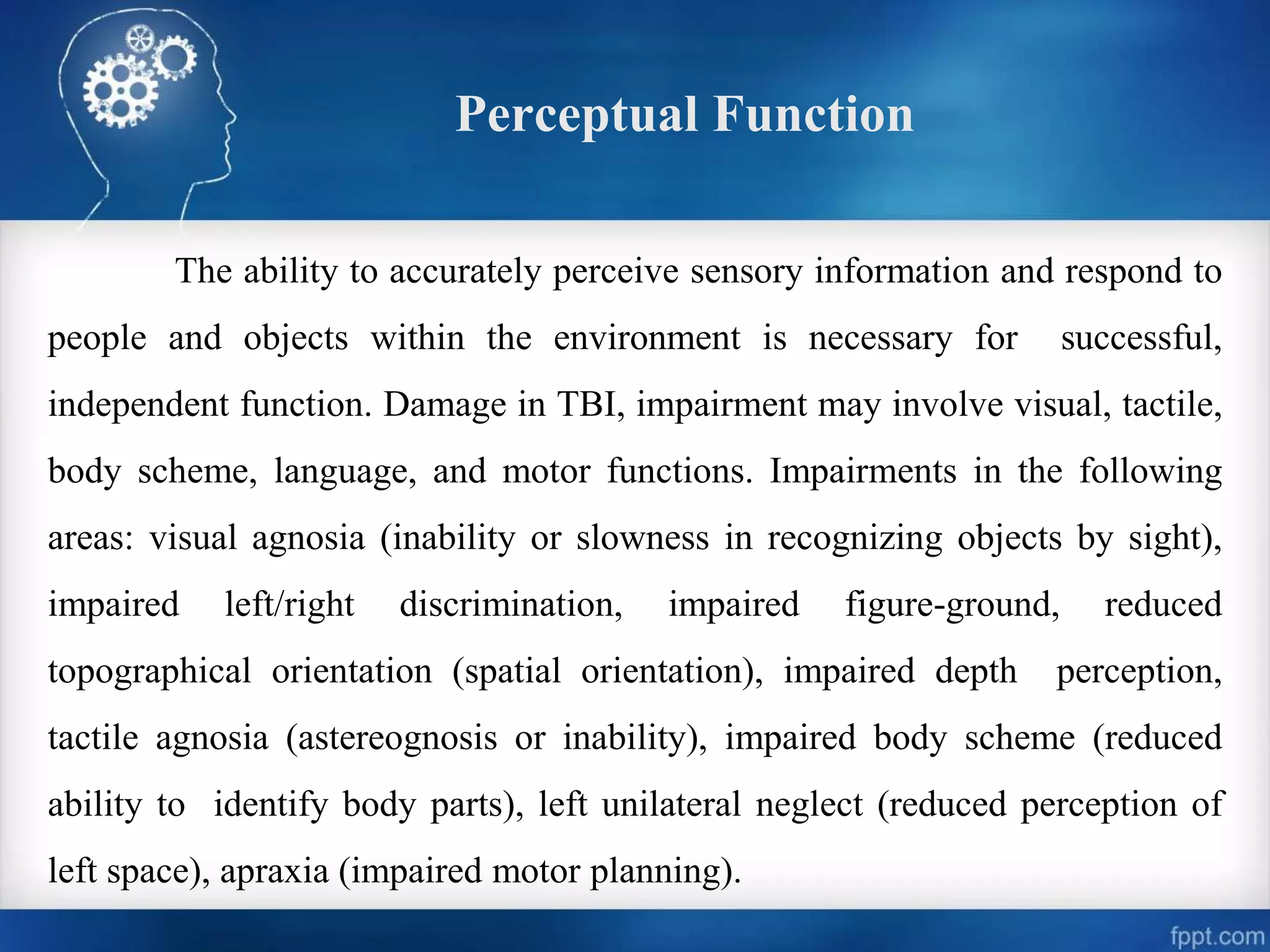 Occupational therapy management in traumatic brain injury | PPTX
