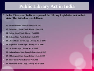 Salient Feature of Maharashtra Public Library Act 1967 | PPT