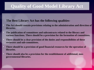 Salient Feature of Maharashtra Public Library Act 1967 | PPT