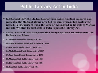 Salient Feature of Maharashtra Public Library Act 1967 | PPT