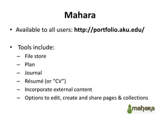 Mahara and ePortfolios | PPT