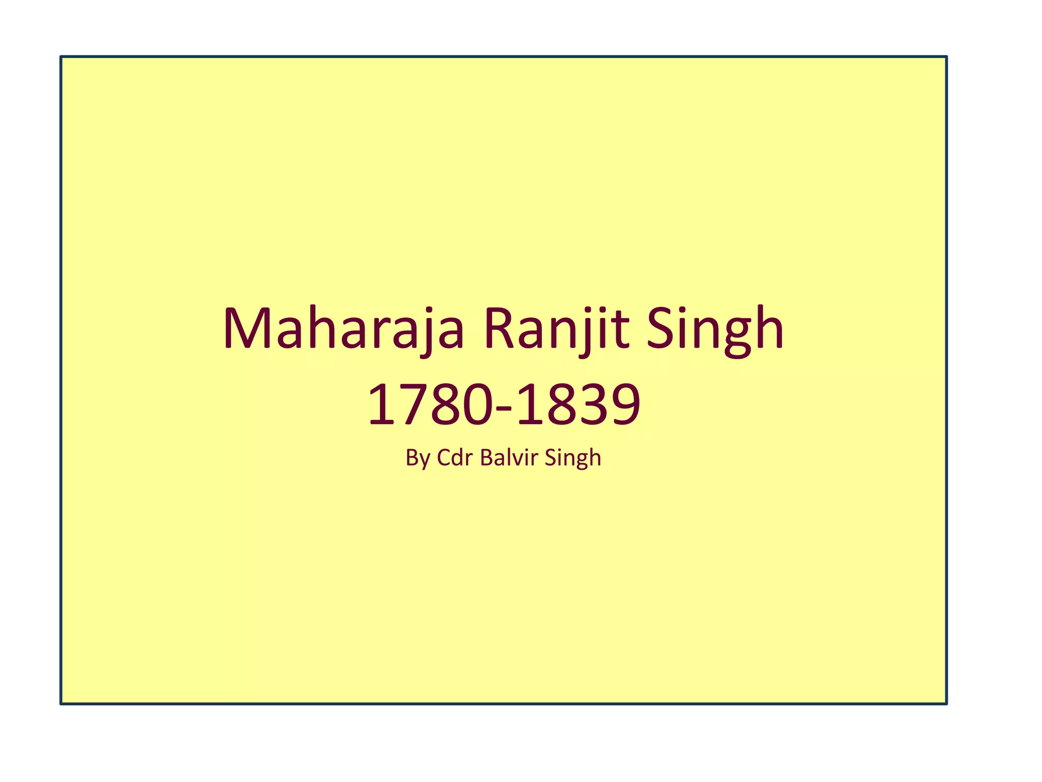 Maharaja Ranjit Singh | PDF