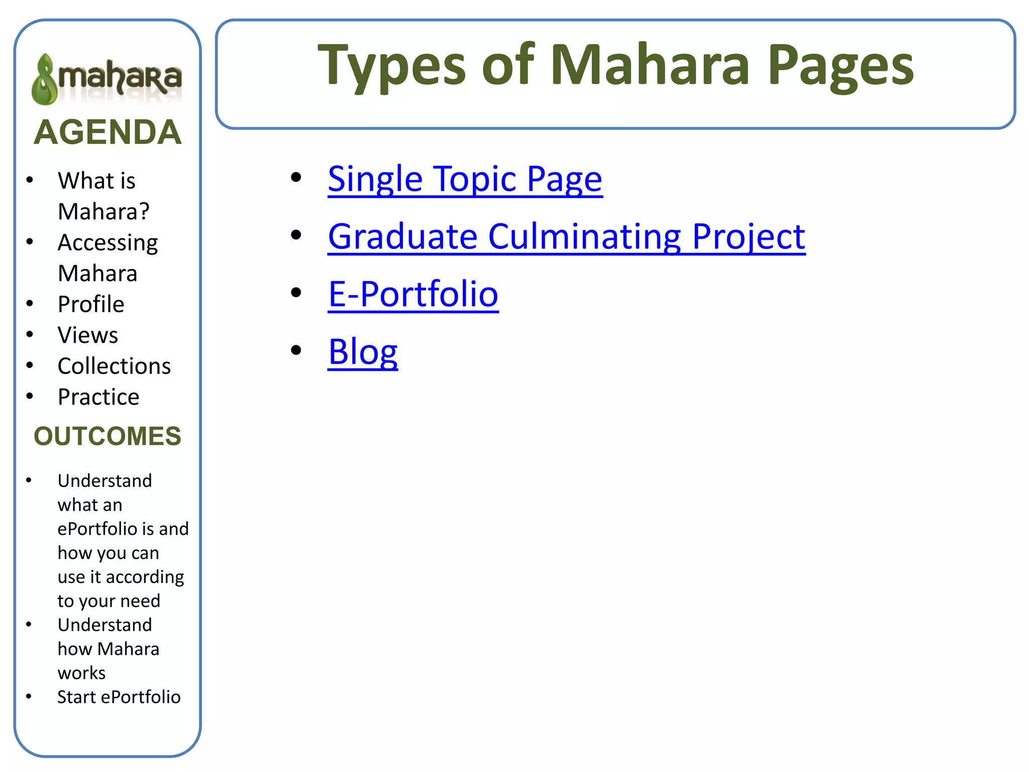 Mahara Presentation | PPT