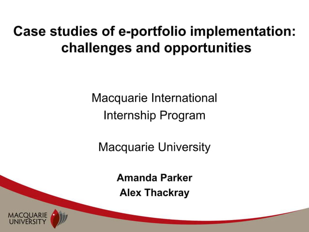 Mahara Presentation - Case Studies of eportfolio implementation ...
