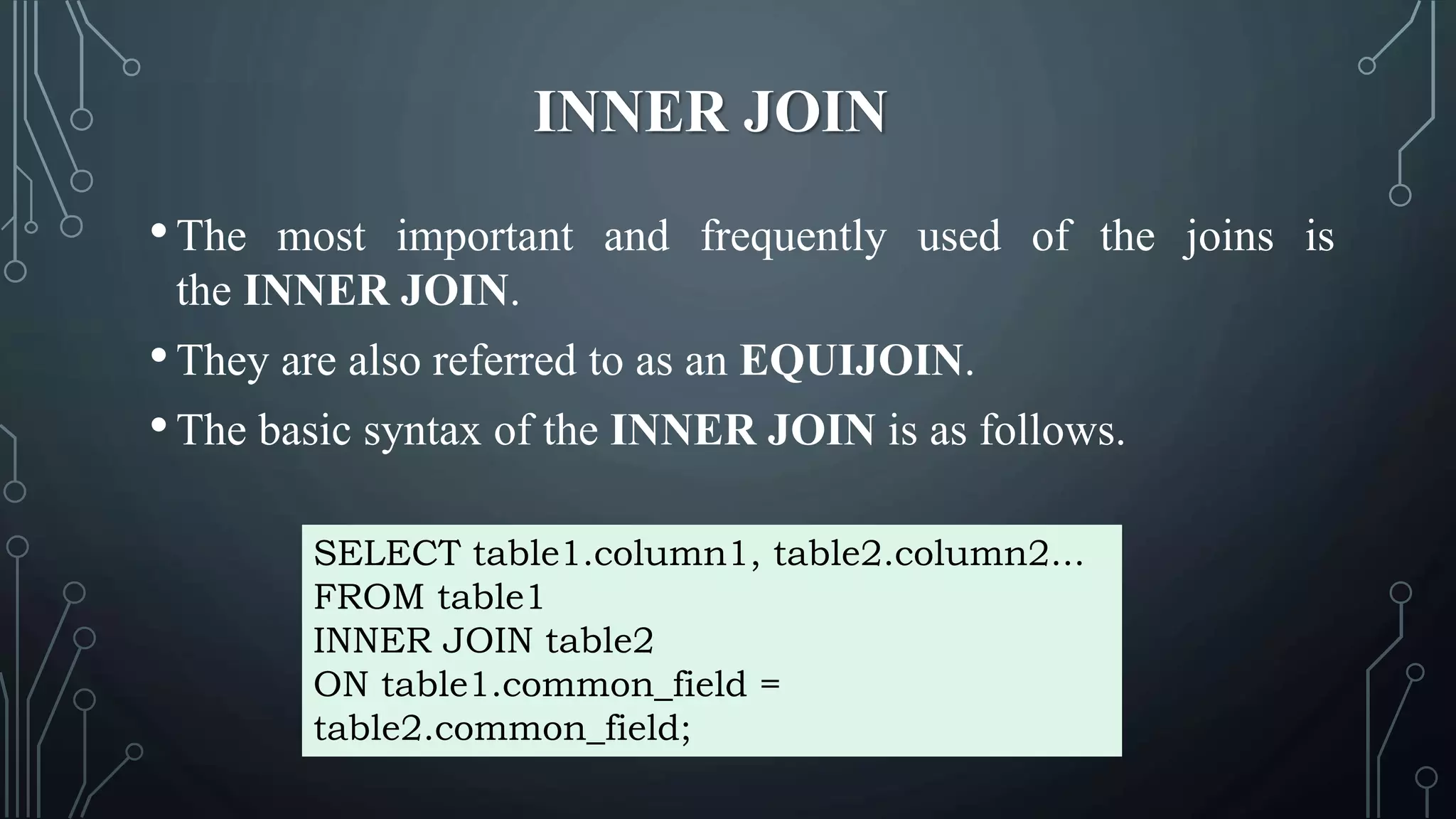 SQL Joins Basic and Fundamentals | PPTX
