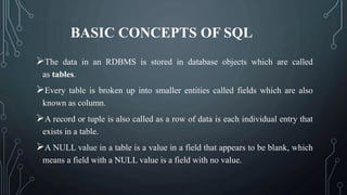 SQL Joins Basic and Fundamentals | PPTX