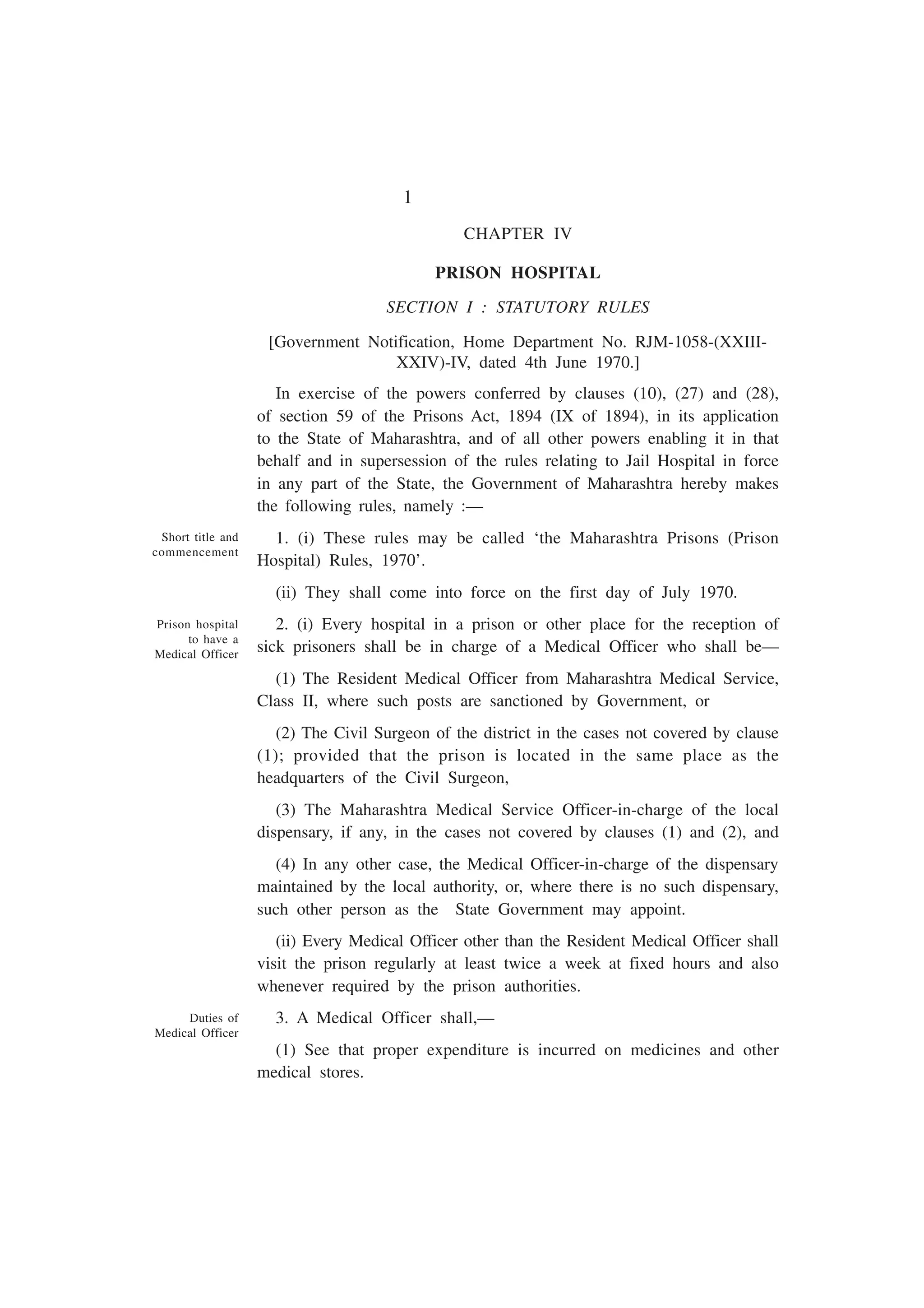 Maharashtra prison manual chapter 4 | PDF