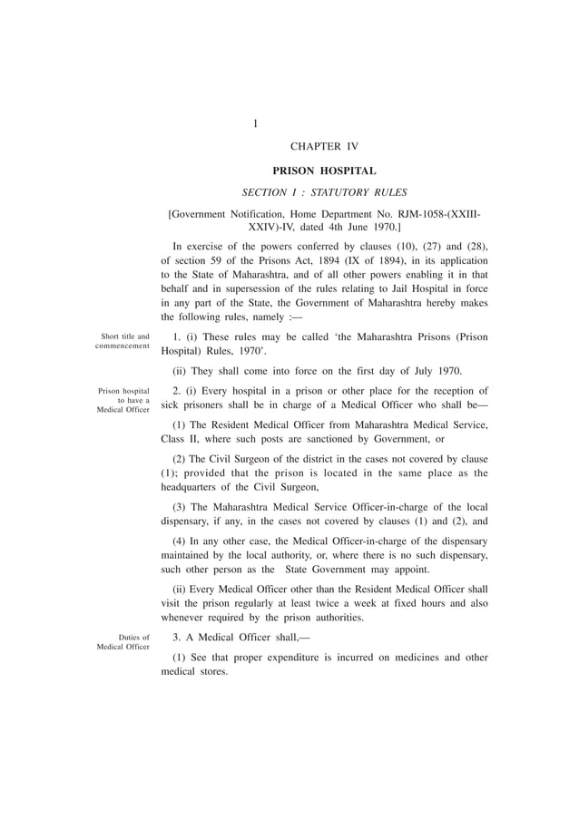 Maharashtra prison manual chapter 4 | PDF | Infectious Diseases ...