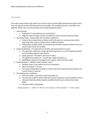 Flight Landing Distance Study Using SAS | PDF