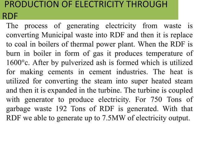 Refuse Derived Fuel:- Energy From Waste. | PPTX | Chemistry | Science