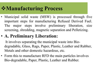 Refuse Derived Fuel:- Energy From Waste. | PPTX