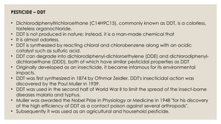 Biodegradation of Common pesticides - Herbicides (2,4,D) and pesticides ...