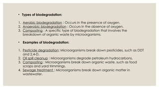 Biodegradation of Common pesticides - Herbicides (2,4,D) and pesticides ...