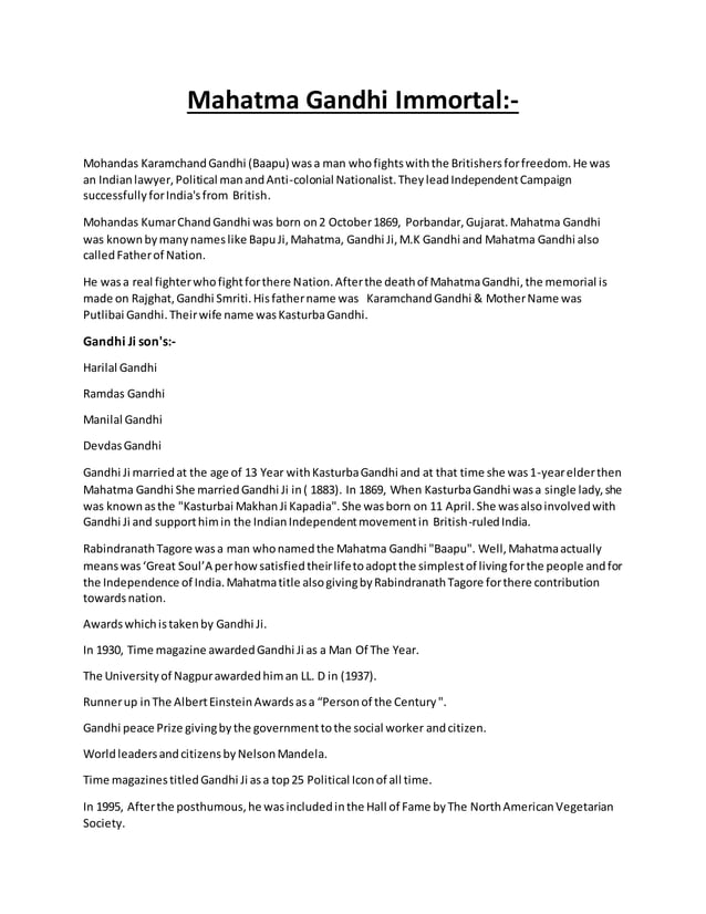 Mahatma gandhi | DOCX