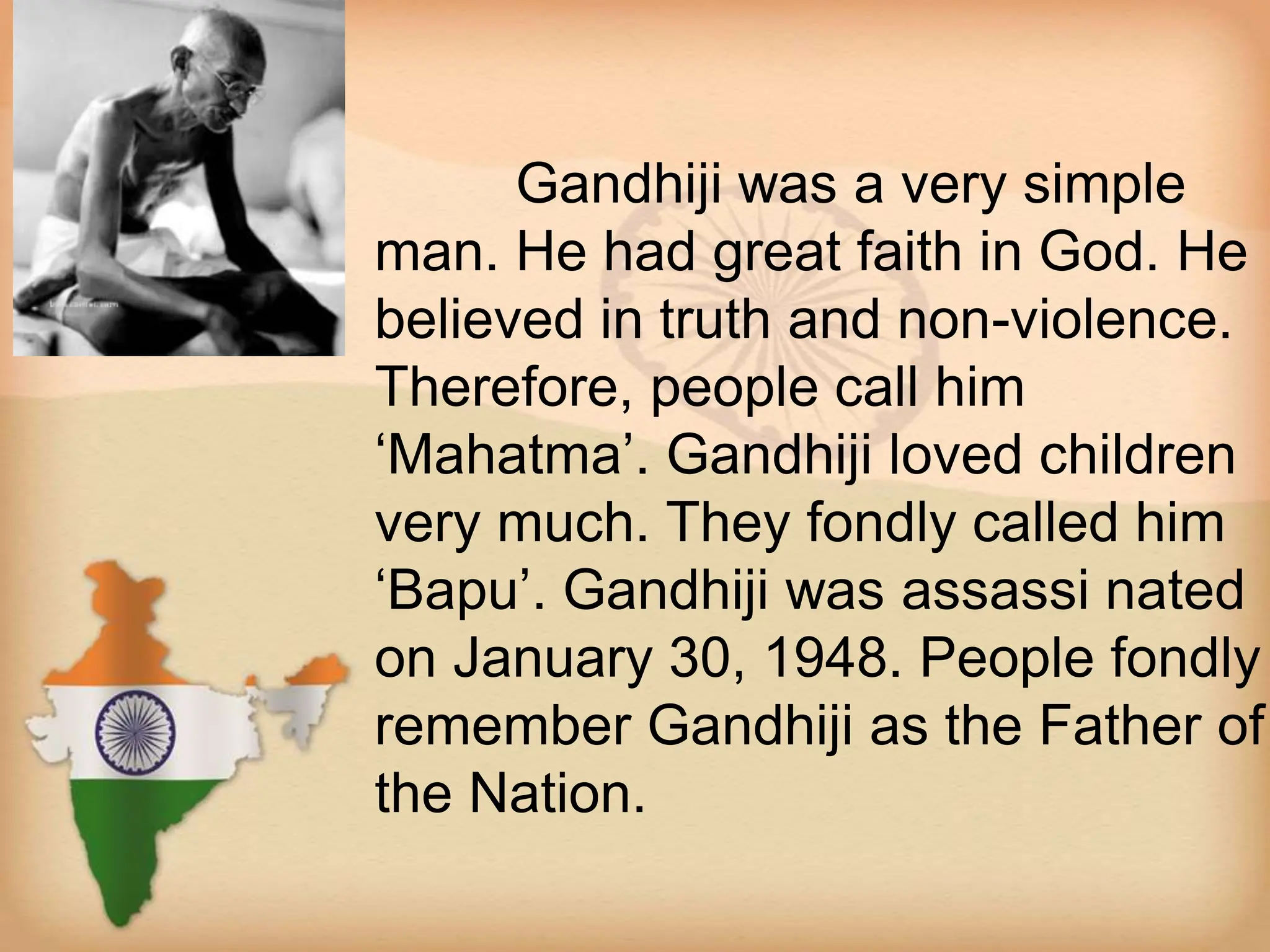 Mahatma Gandhi ppt our Father of nation | PDF