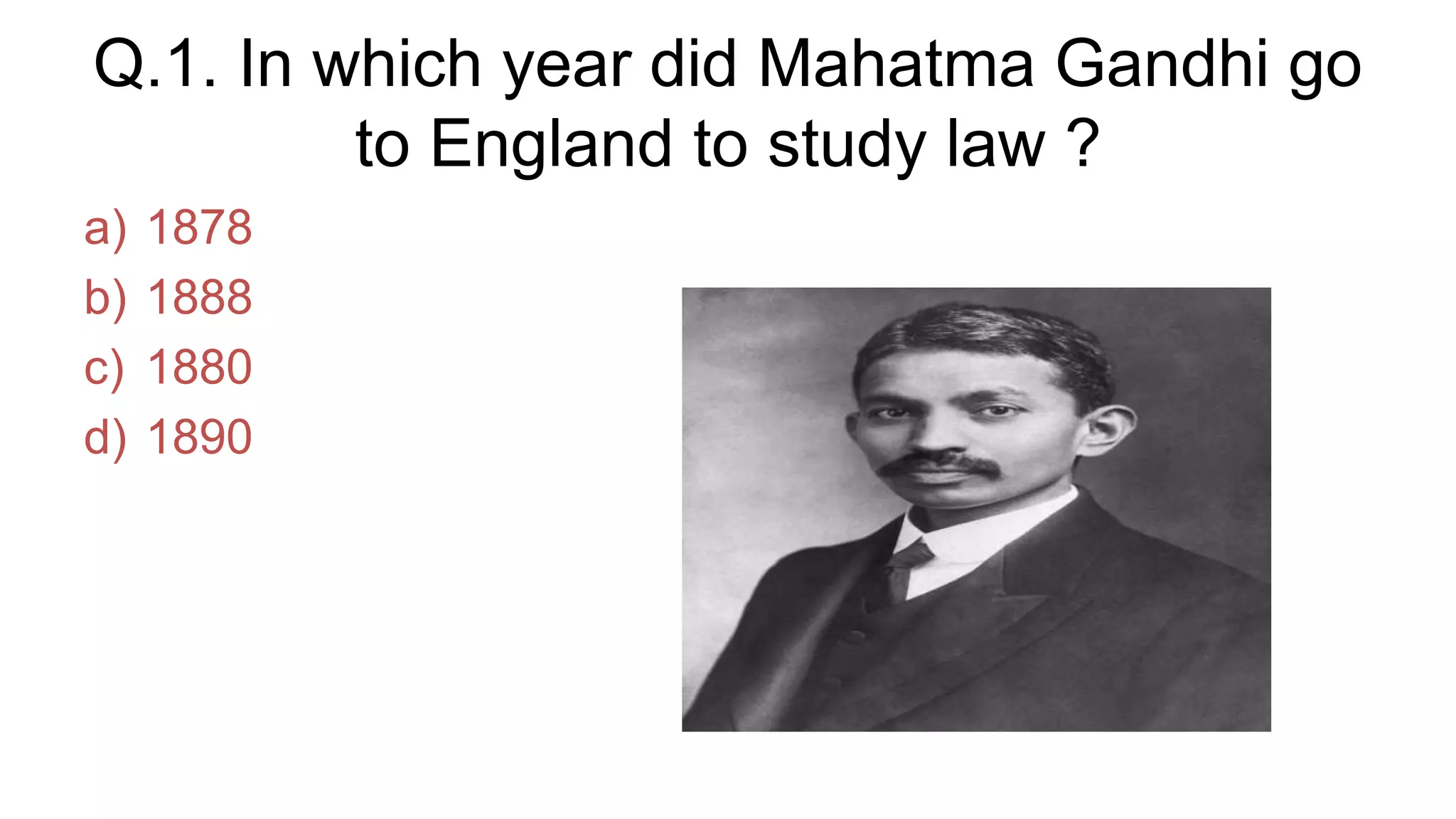 Mahatma gandhi quiz | PPTX