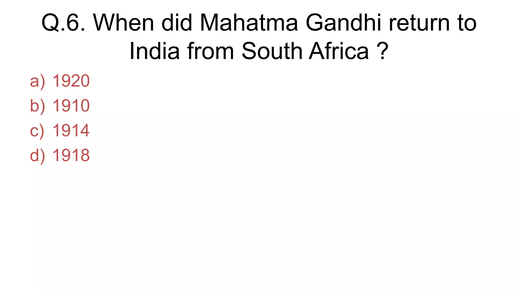 Mahatma gandhi quiz | PPTX