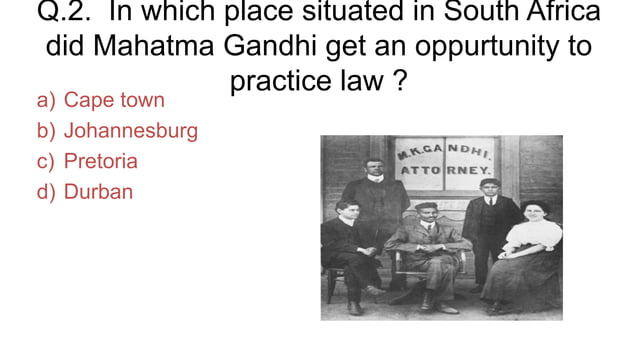 Mahatma gandhi quiz | PPTX | Hinduism | Religion & Spirituality