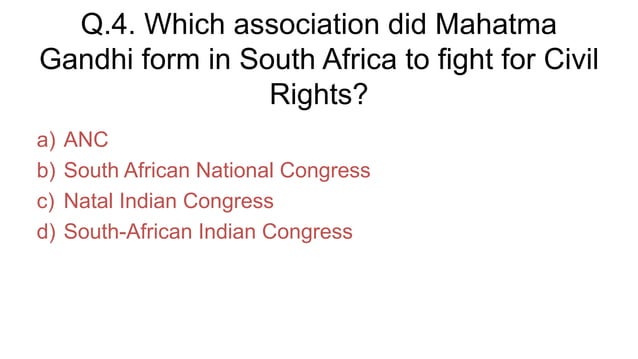 Mahatma gandhi quiz | PPTX | Hinduism | Religion & Spirituality