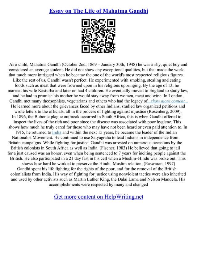 Mahatma Gandhi Essays | PDF