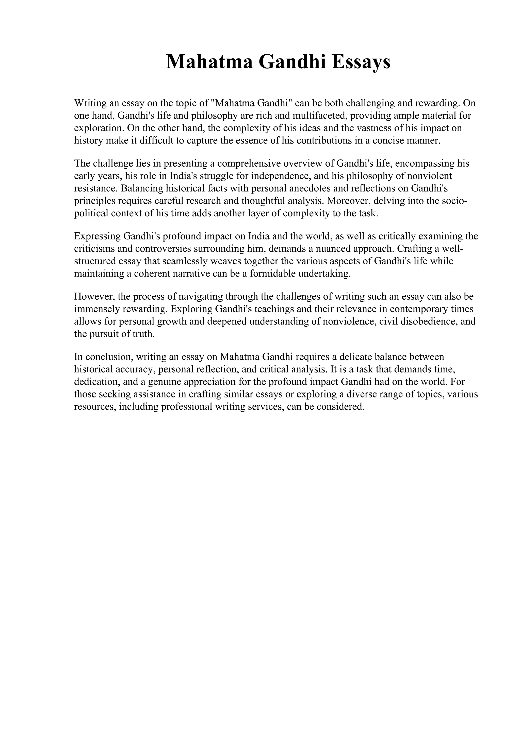 Mahatma Gandhi Essays.pdf