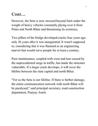 Mahatma gandhi setu Bihar | DOCX