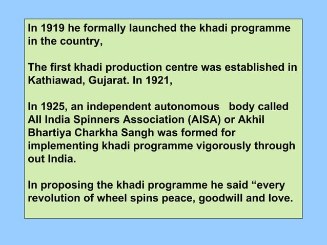 Mahatma gandhi’s khadi | PPT