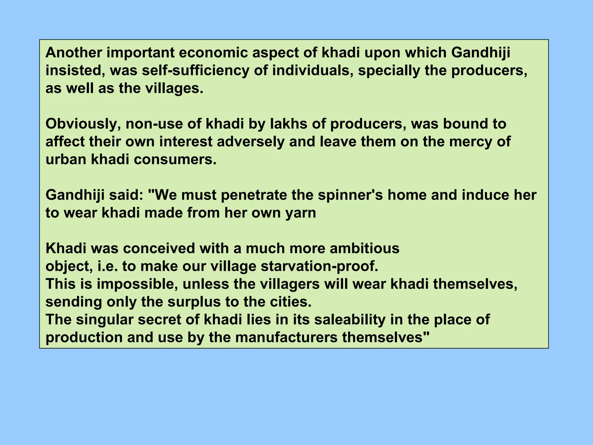 Mahatma gandhi’s khadi | PPT