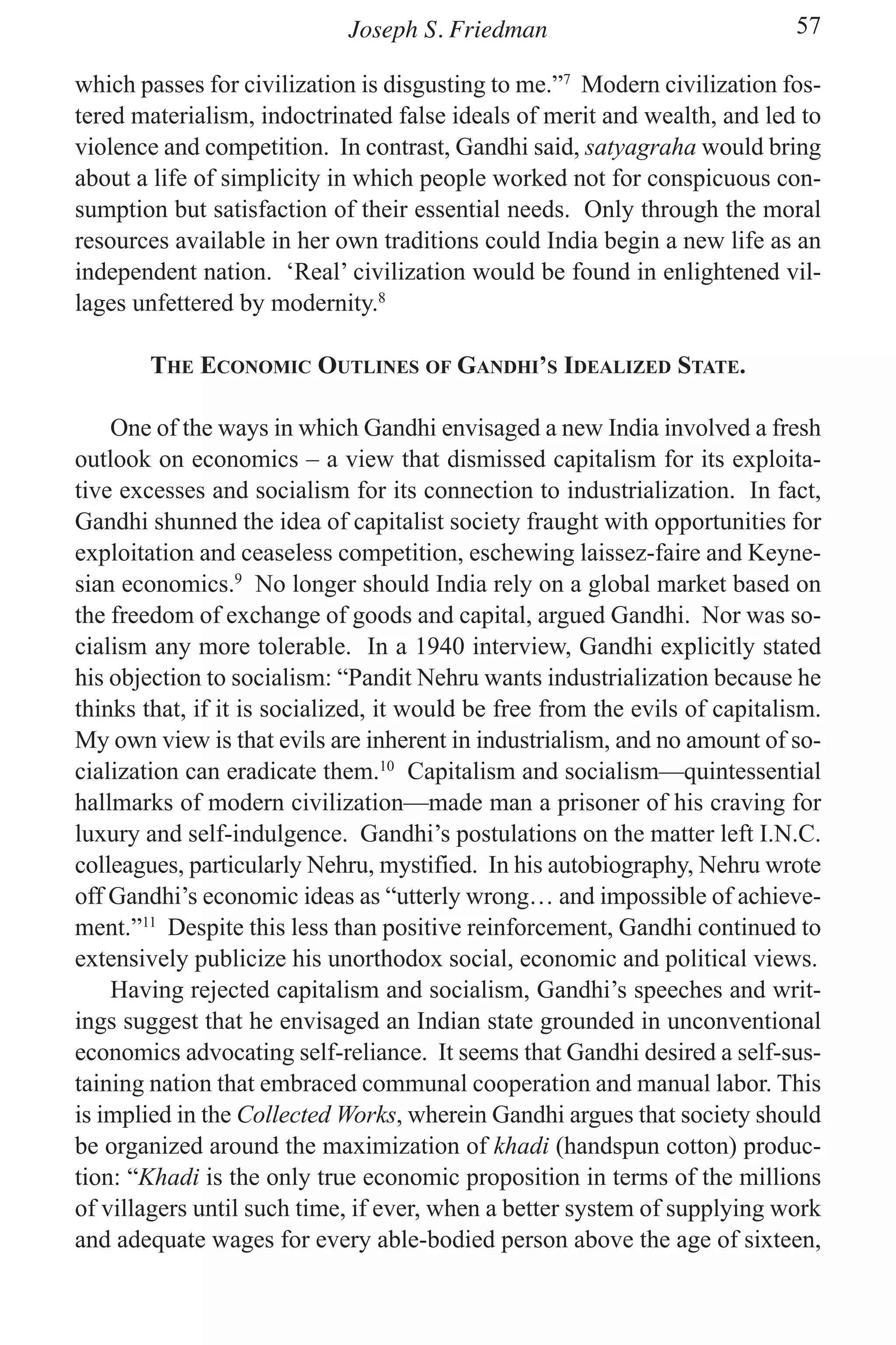 Mahatma gandhis vision for the future of india the role of enli | PDF