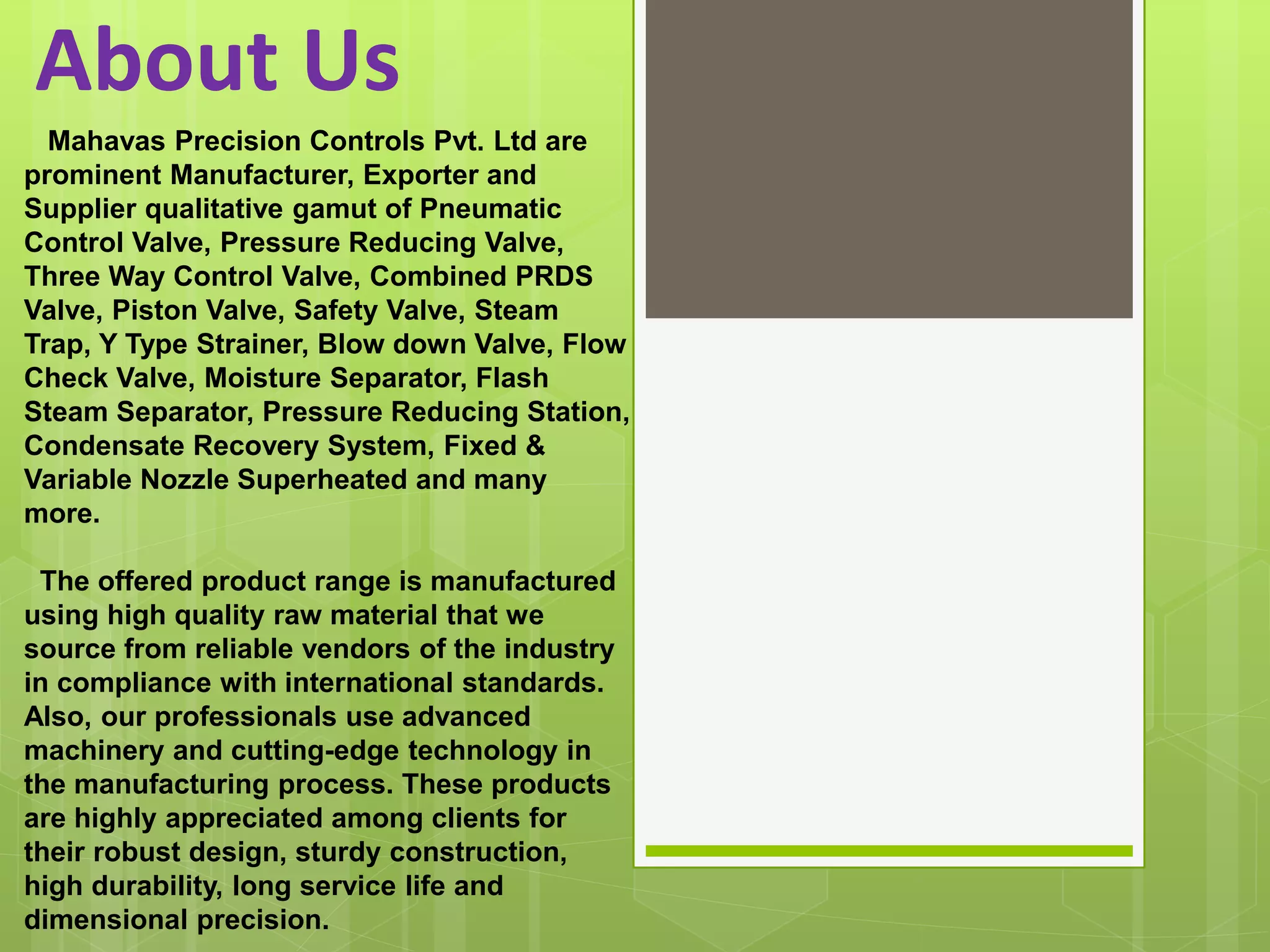 Pressure Reducing Station in Pune - Mahavas Precision Controls Pvt. Ltd ...