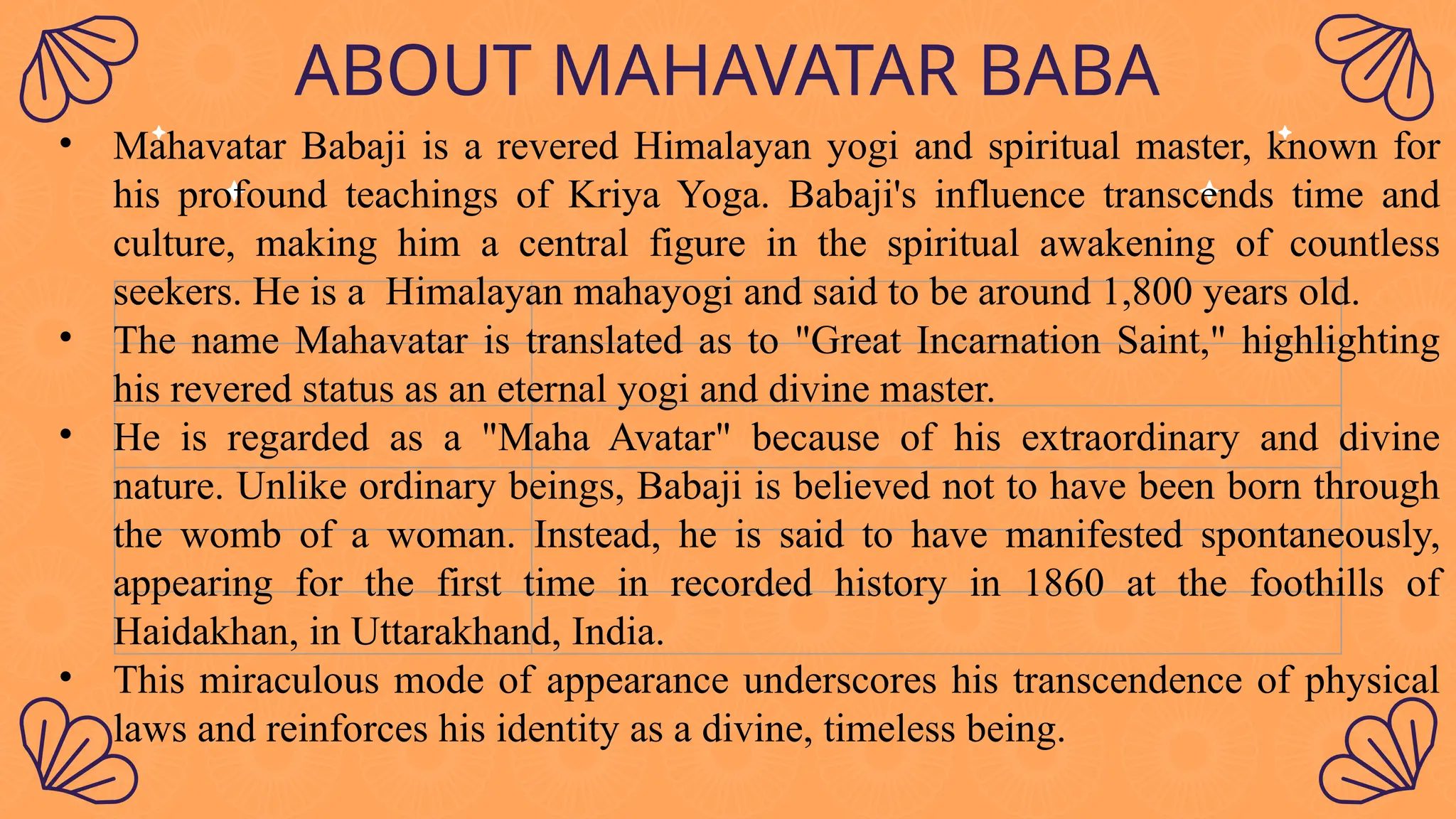 MAHAVATARA BABA JEE (महावतार बाबा जी).pptx