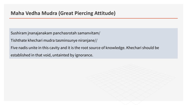 Maha vedha mudra (great piercing attitude) | PPT