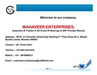 Mahaveer Enterprises Catlog 2012 | PDF