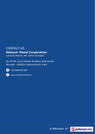 Mahavir Metal Corporation, Mumbai, Copper Brass Sheet & Strip | PDF