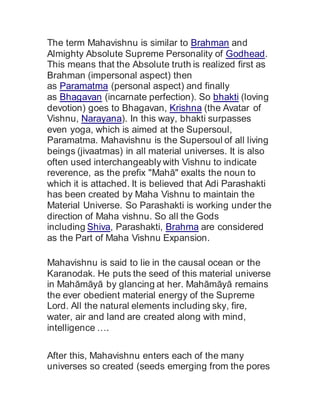 Mahavishnu | DOCX