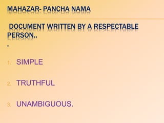 How to Prepare a MAHAZAR- Revenue department | PPTX