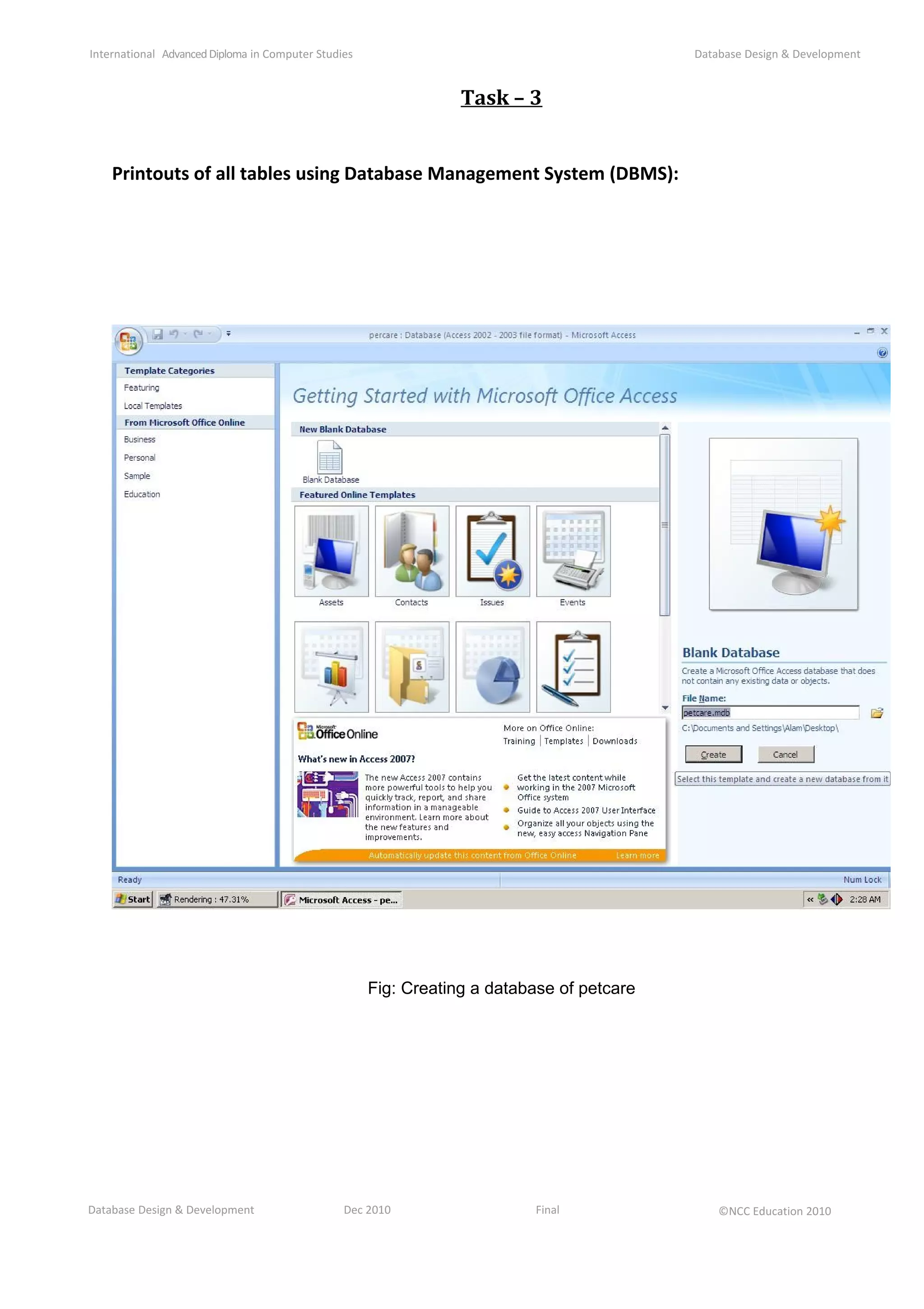 Database design and Development | DOC