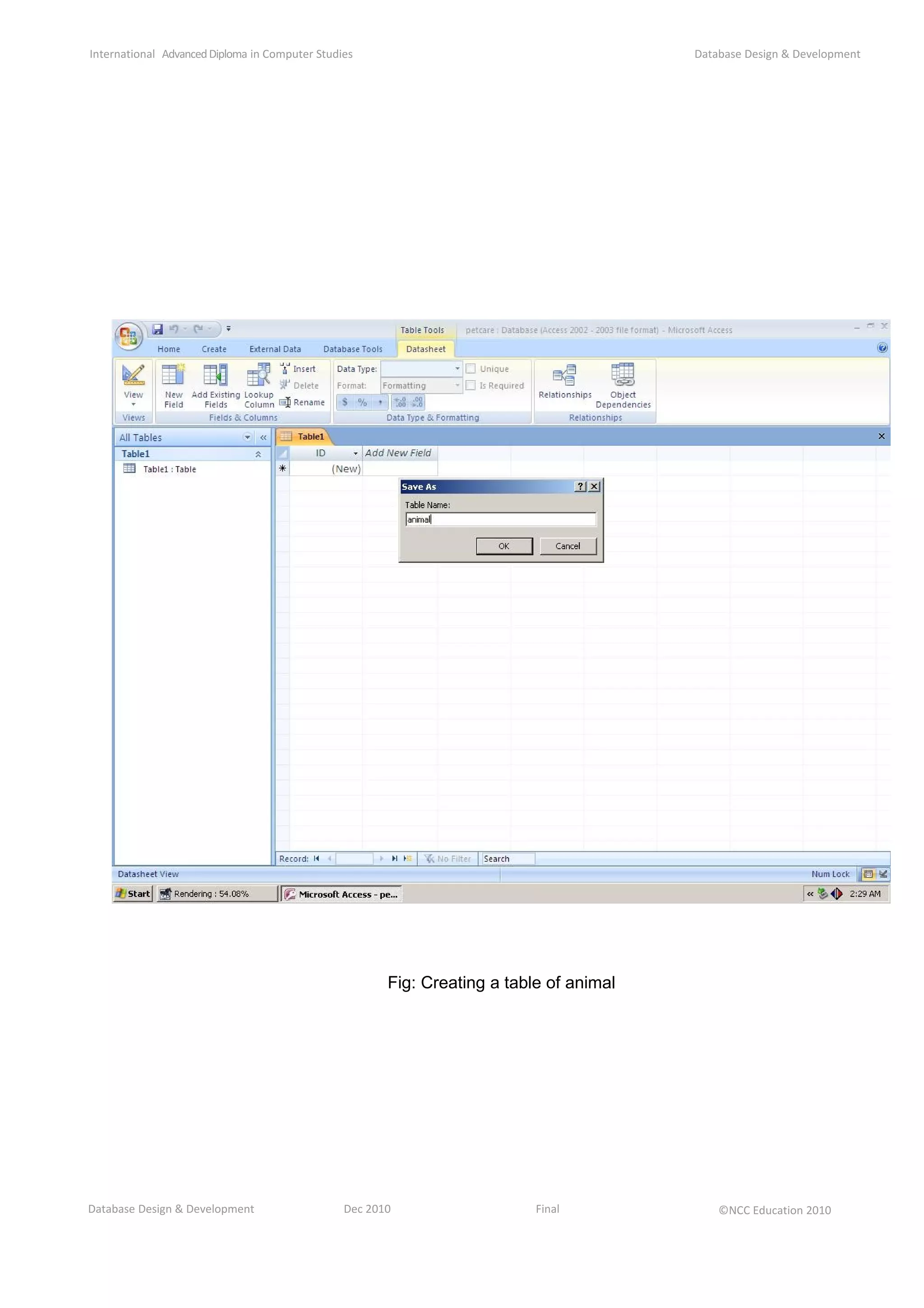 Database design and Development | DOC