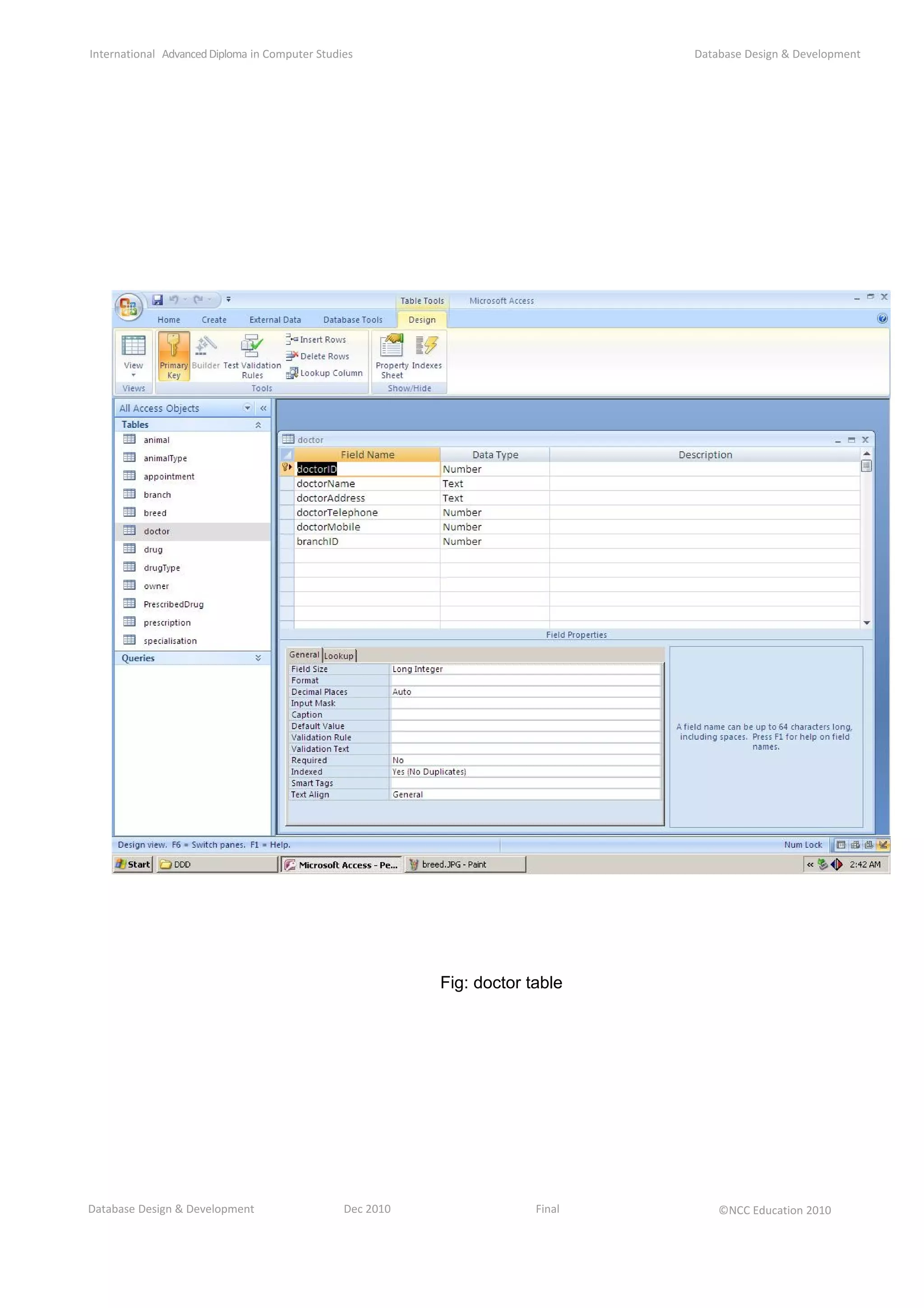Database design and Development | DOC