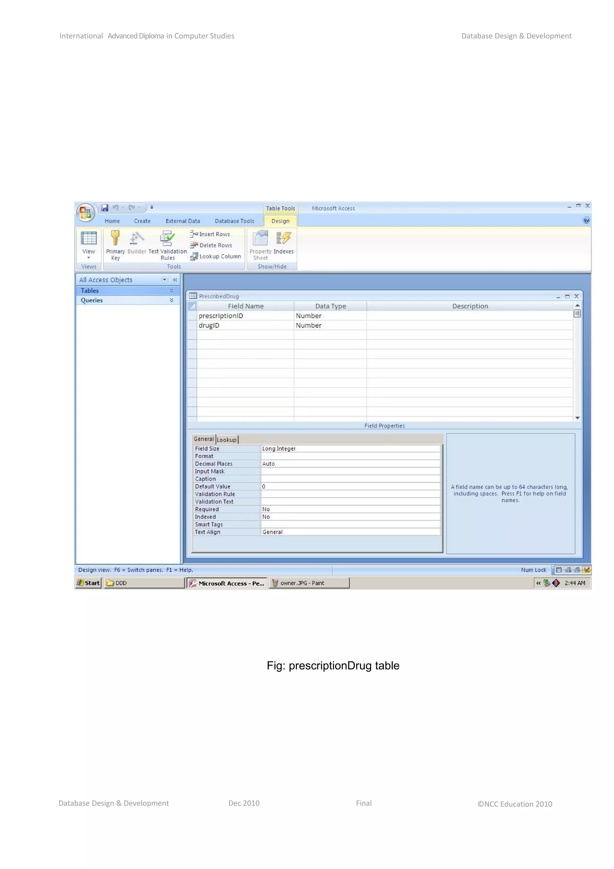 Database design and Development | DOC