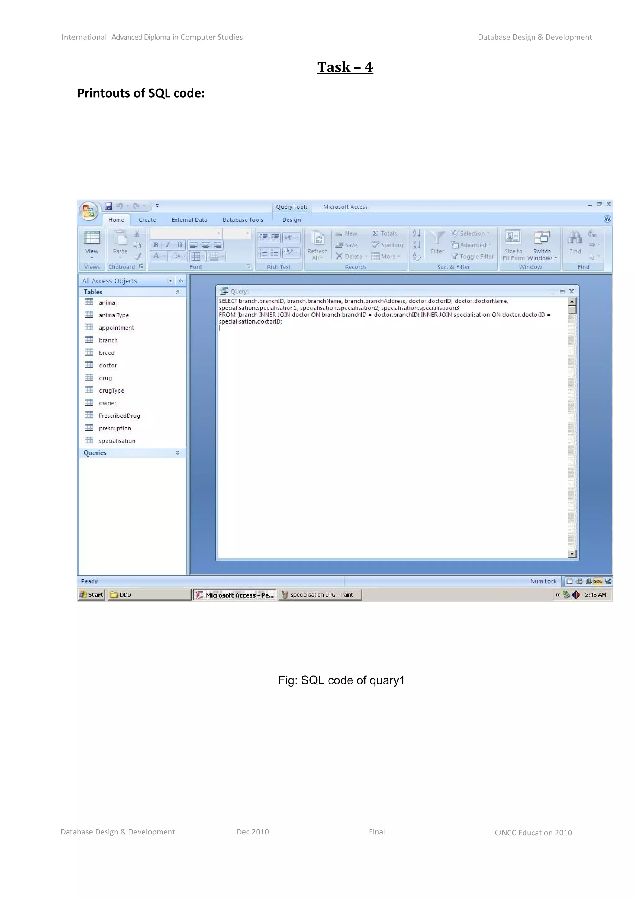 Database design and Development | DOC