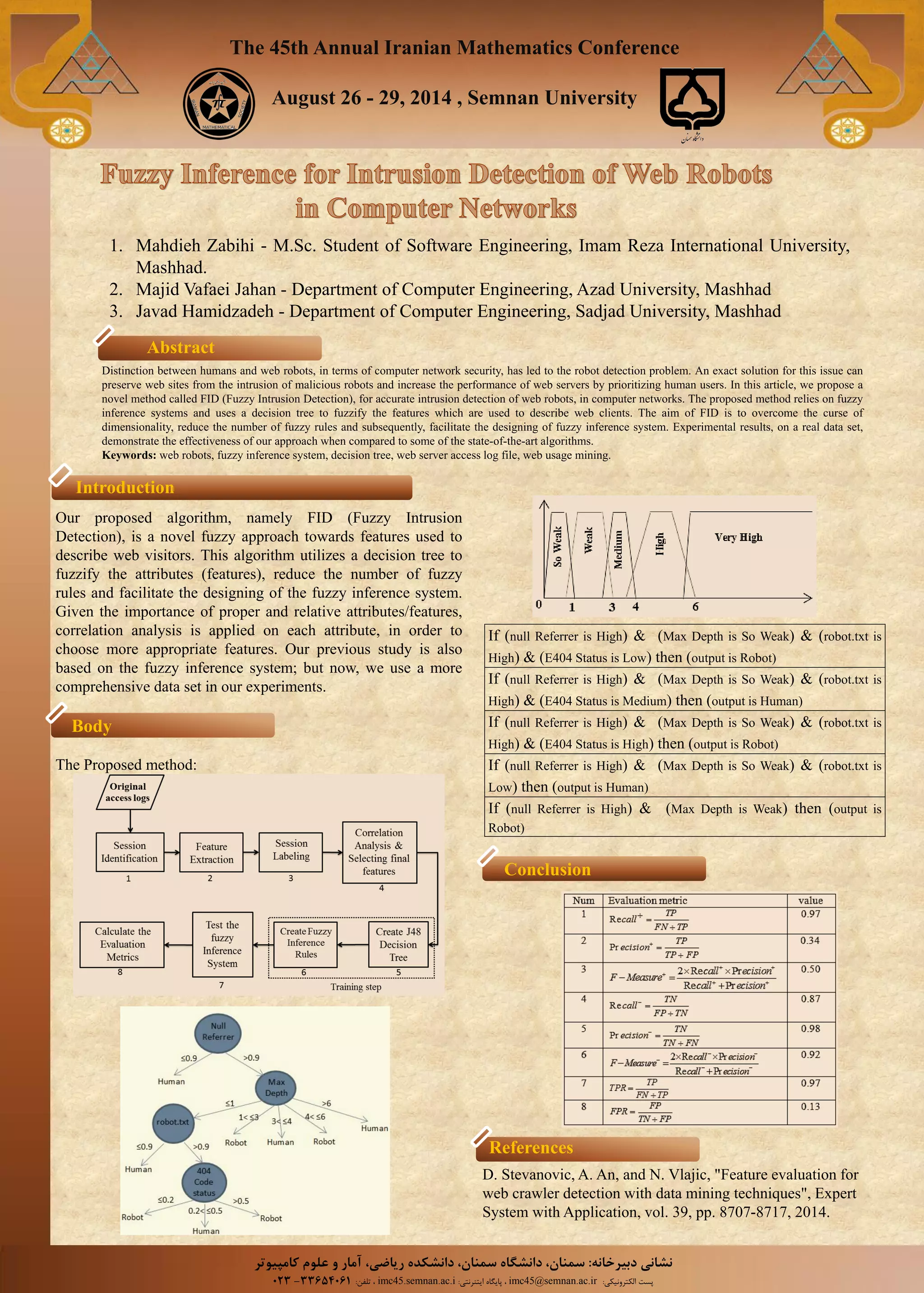 Mahdieh zabihi imc45-Fuzzy Inference for Intrusion Detection of Web Robots in Computer Networks ...