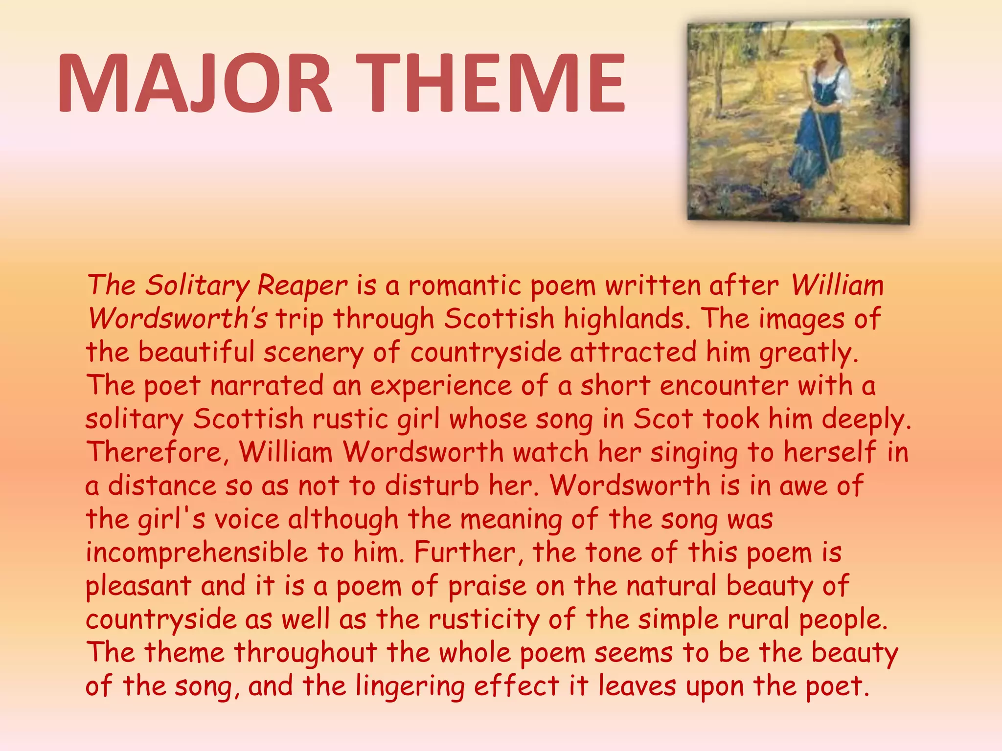 The Solitary Reaper | PPTX