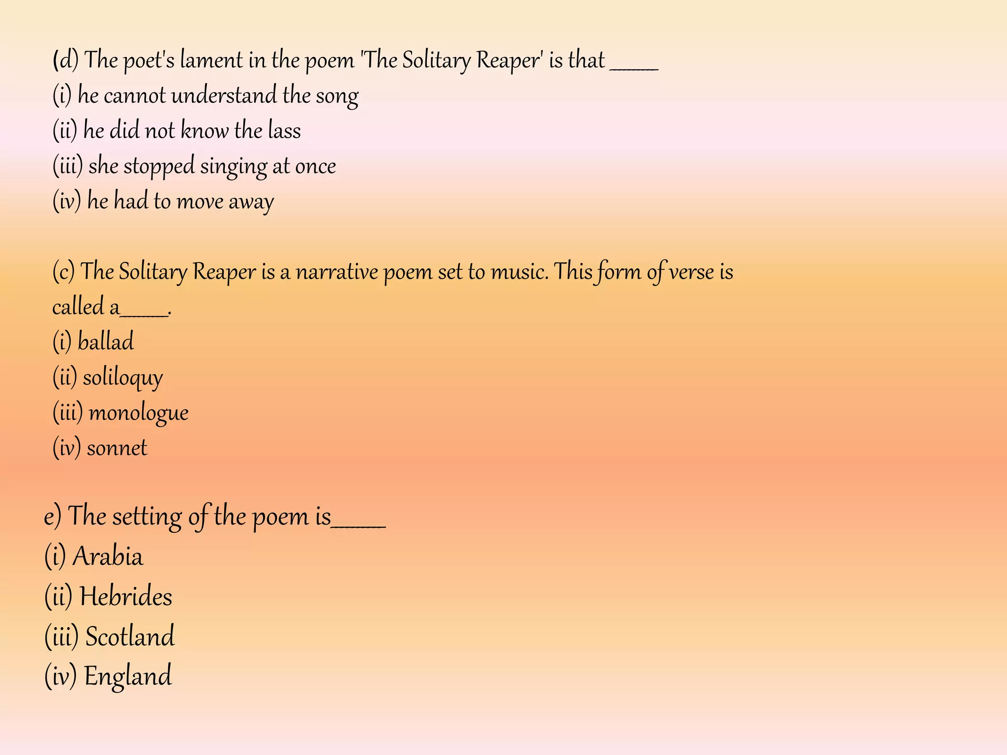 The Solitary Reaper | PPTX