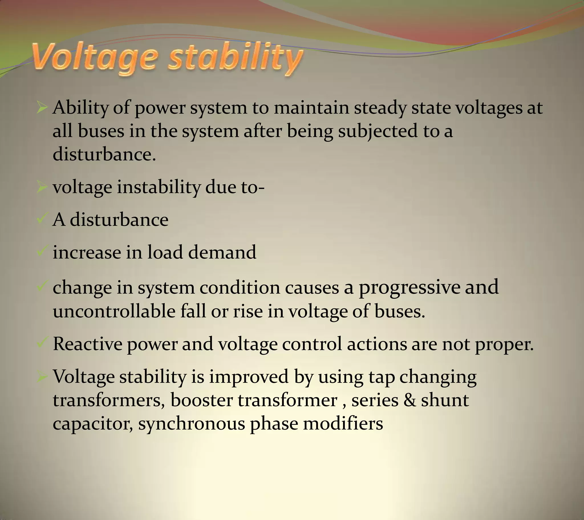 PPT ON POWER SYSTEM STABILITY | PPTX