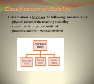 PPT ON POWER SYSTEM STABILITY | PPTX