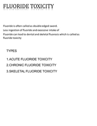 fluoride toxicity | DOCX