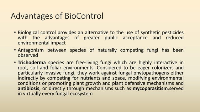 FUNGI AS BIOCONTROL AGENT.pptx | Agriculture | Industries